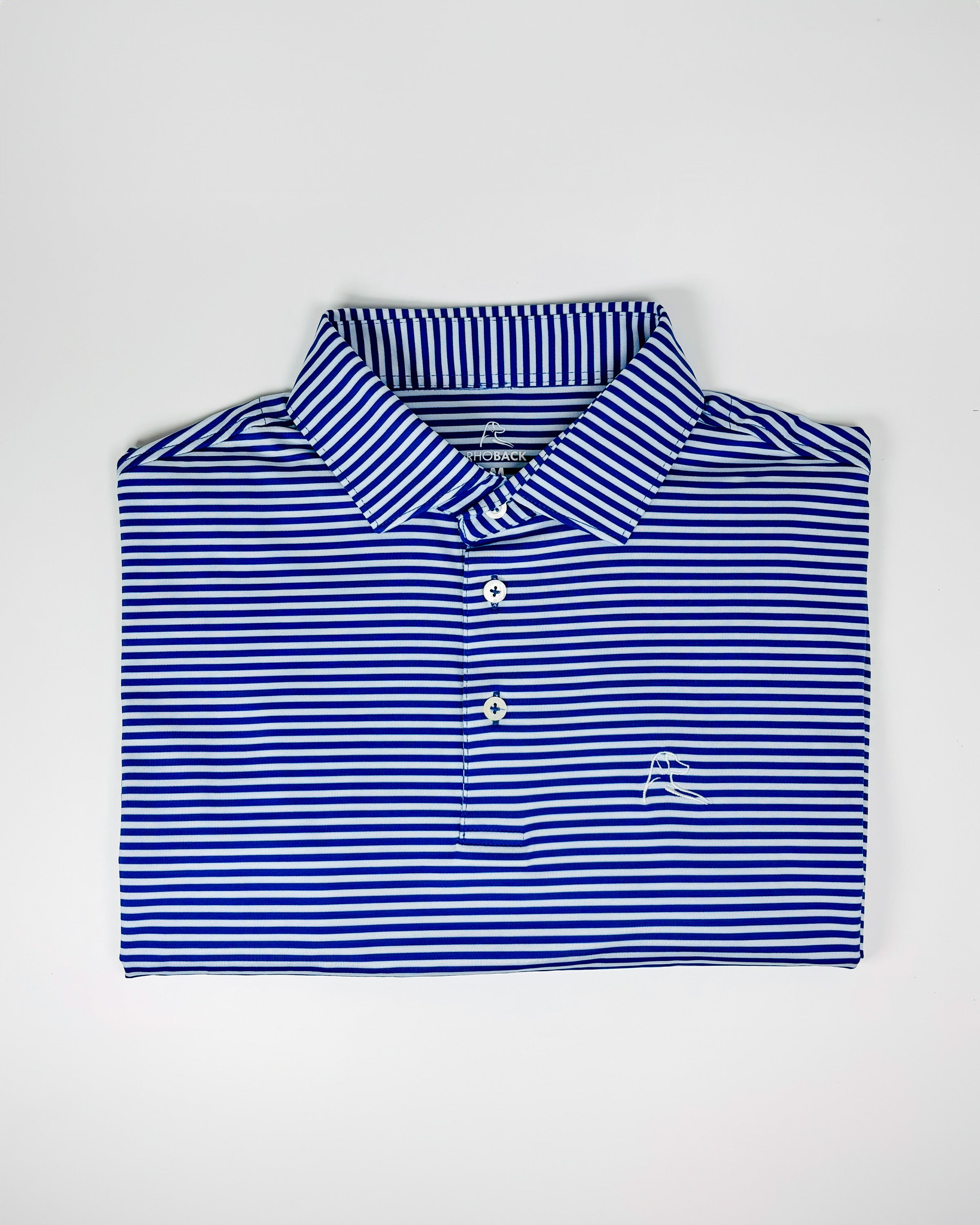 Rhoback Men's Blue Striped Polo – National Links Trust